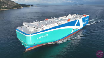海上試運転「 LAPIS ACE 」商船三井の自動車運搬船 多度津造船建造中 | 海峡俯瞰
